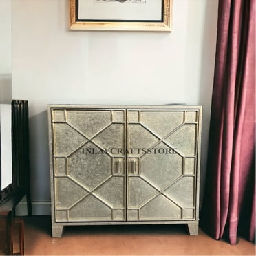 Lakecity Arts Brass Inlay Embossed Cabinet with Malachite, Brass Inlay ...