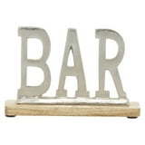 DecMode Bar Aluminum Decorative Sign with Wood Base, 1-Piece - Walmart.com