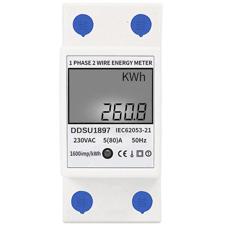 Digital Electric Energy Meter Din Rail Single Phase Electricity Meter ...