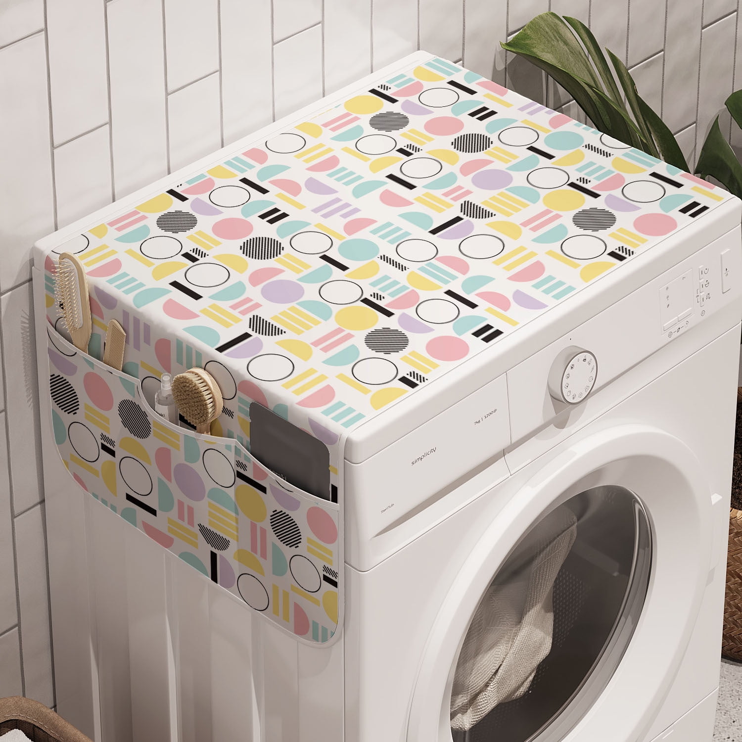 Geometric Washing Machine Organizer, Circles Stripes and Diagonal Lines ...