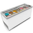 70 in. 12 Tub Ice Cream Dipping Cabinet Display Freezer with Sliding ...