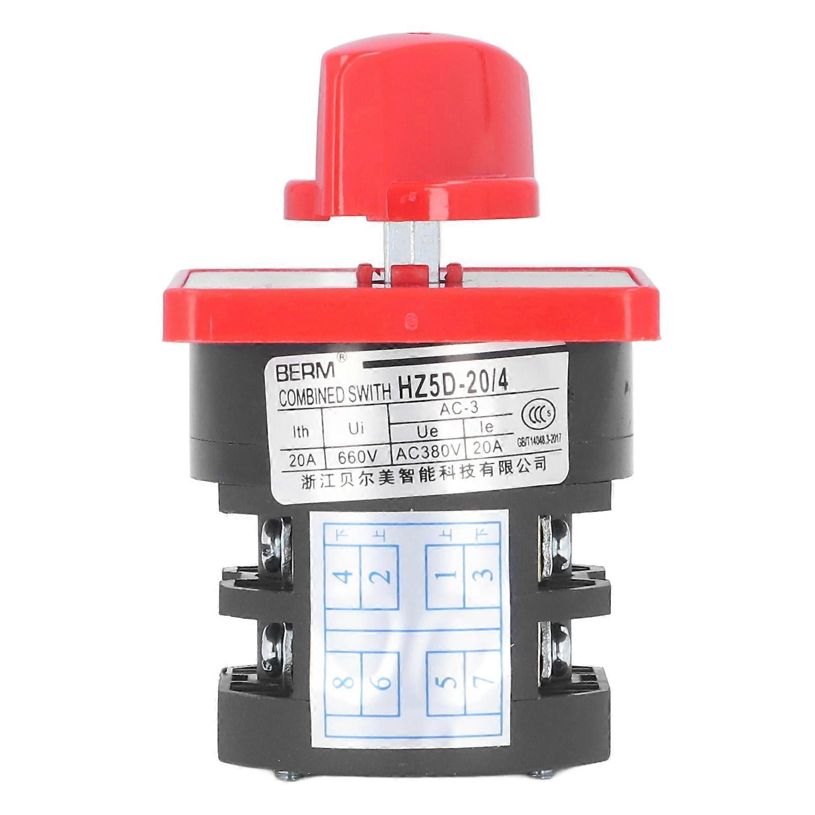 BERM Rotary Changeover Switch Knob Control Selector Switch 2 Section 2 ...
