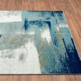 Luxe Weavers 8x10 Abstract Brushstrokes Light Blue Area Rug, Soft ...
