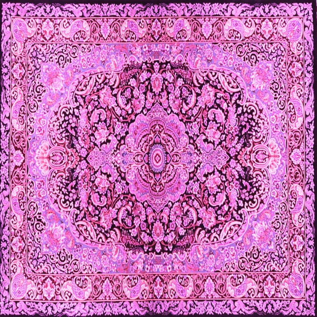 Ahgly Company Indoor Square Persian Pink Traditional Area Rugs, 6 ...
