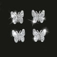 4pcs Sparkling White Diamond Butterfly Patches Iron on Applique ...