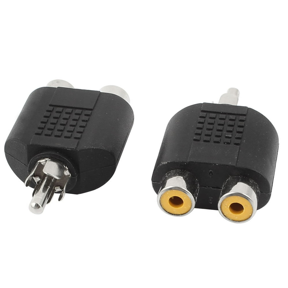 Unique Bargains 2 x RCA Male Plug to Double RCA Female Jack M/F ...