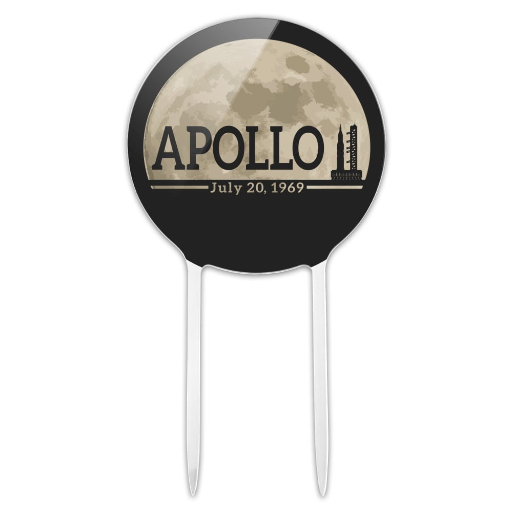 Acrylic NASA Apollo 11 Moon with Saturn V Rocket and Launchpad Cake ...