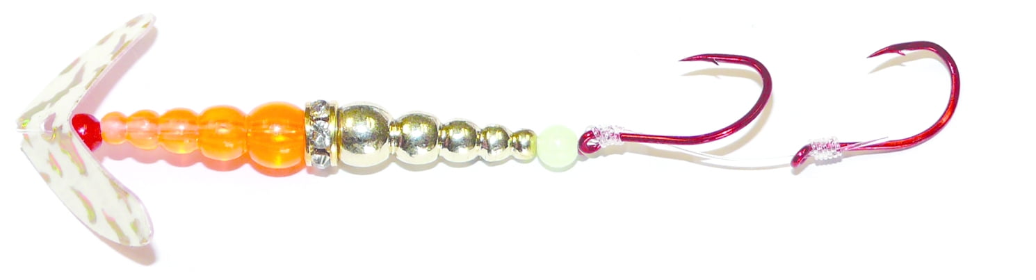 Mack's Lure Double Whammy Kokanee Pro, Glow Gold Tiger Flo Fire Orange ...