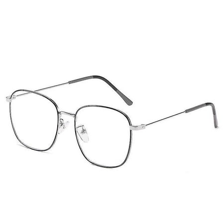 Anti Radiation Glasses Metal Thin Rectangular Rack Flat Lens Anti-blue ...