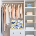Blue and Yellow Flowers Elegant Texture Foldable Storage Bins with Lids ...