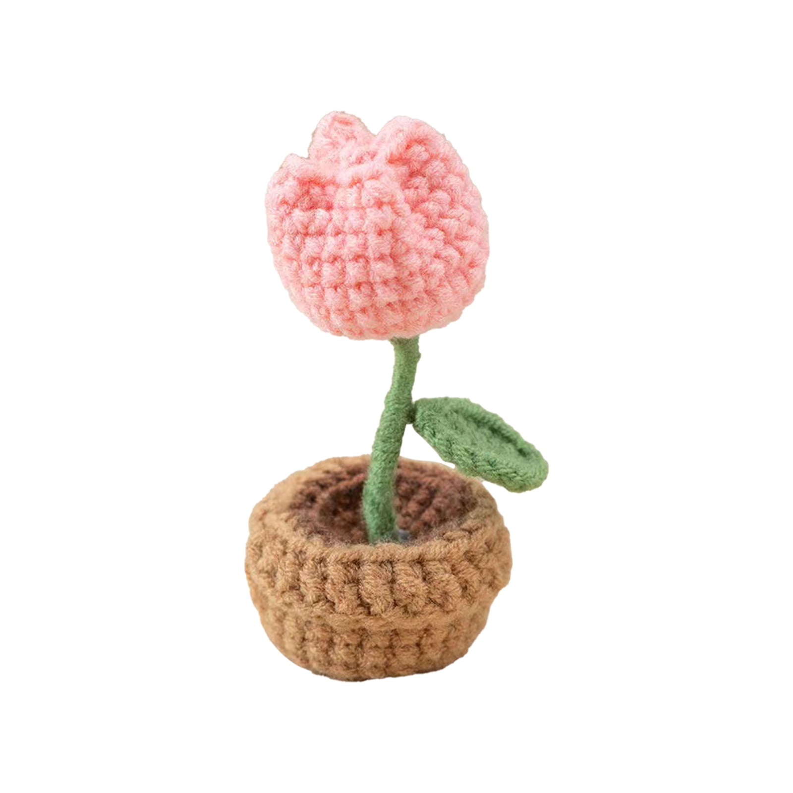 Sunflower Tulip Wool Weaving Handmade Diy Bouquet Small Potted ...