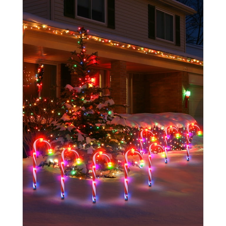 Color Changing Led Christmas Pathway Lights LUMABASE 2.5 In. Round