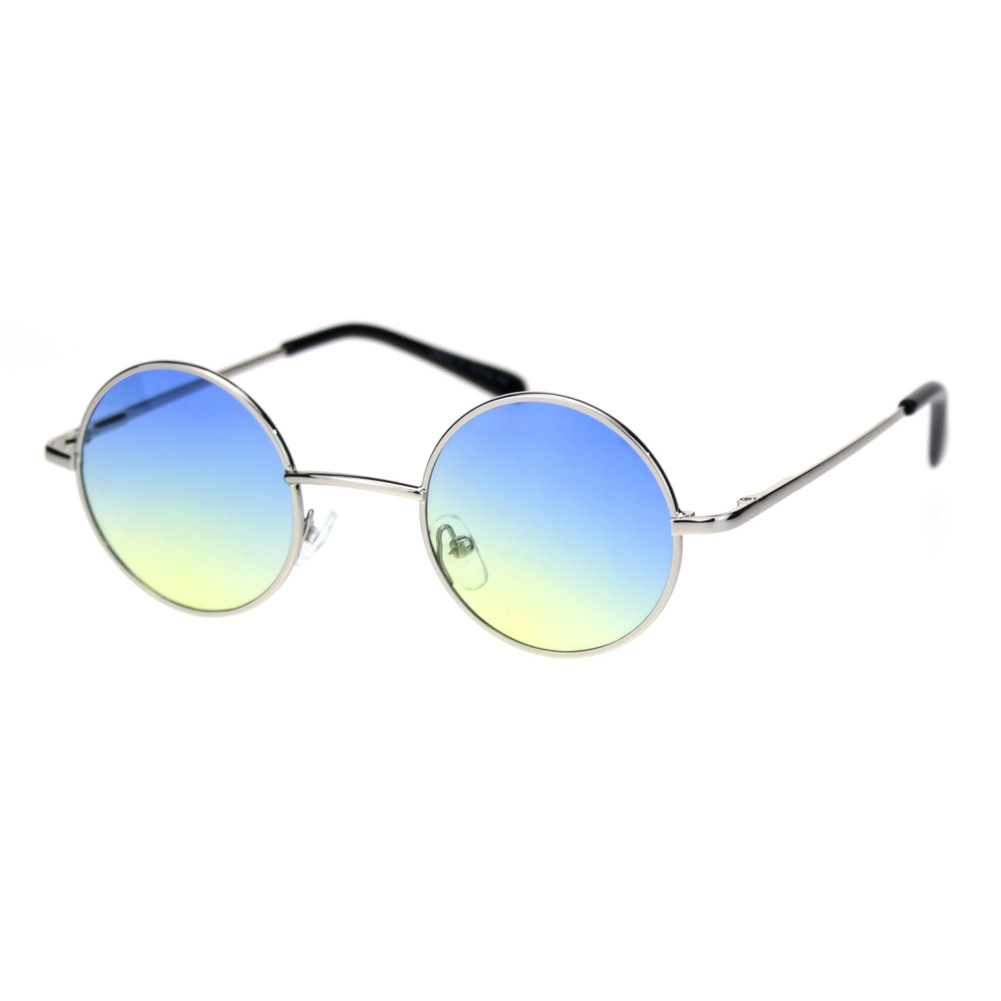 Super Snug Small Round Circle Lens Hippie Metal Rim Sunglasses Silver ...