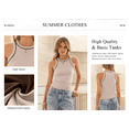 ANRABESS Womens Color Block Tank Tops High Neck Sleeveless Racerback ...