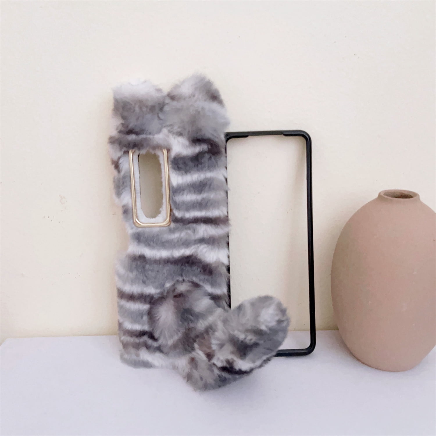 SaniMore for Samsung Galaxy Z Fold 4 7.6" Warm Cute Plush Tiger Tails ...
