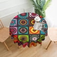 Bohemian Patchwork Vibrant Mandala Design Round Tablecloth Waterproof ...