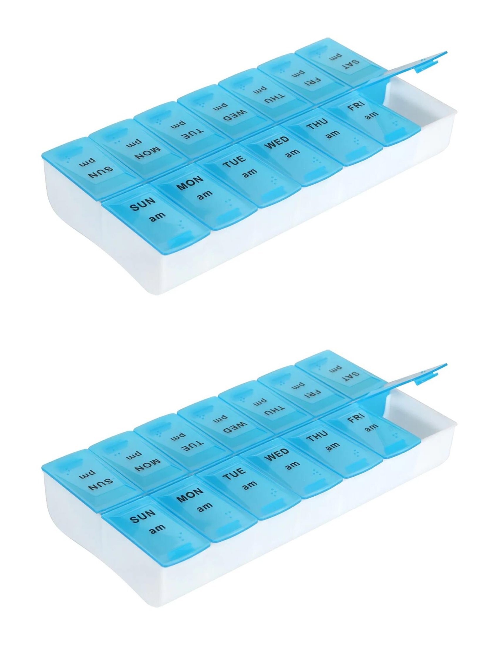 CGT Blue Clear Large 7-Day Pill Organizer Cases Weekly Medication ...