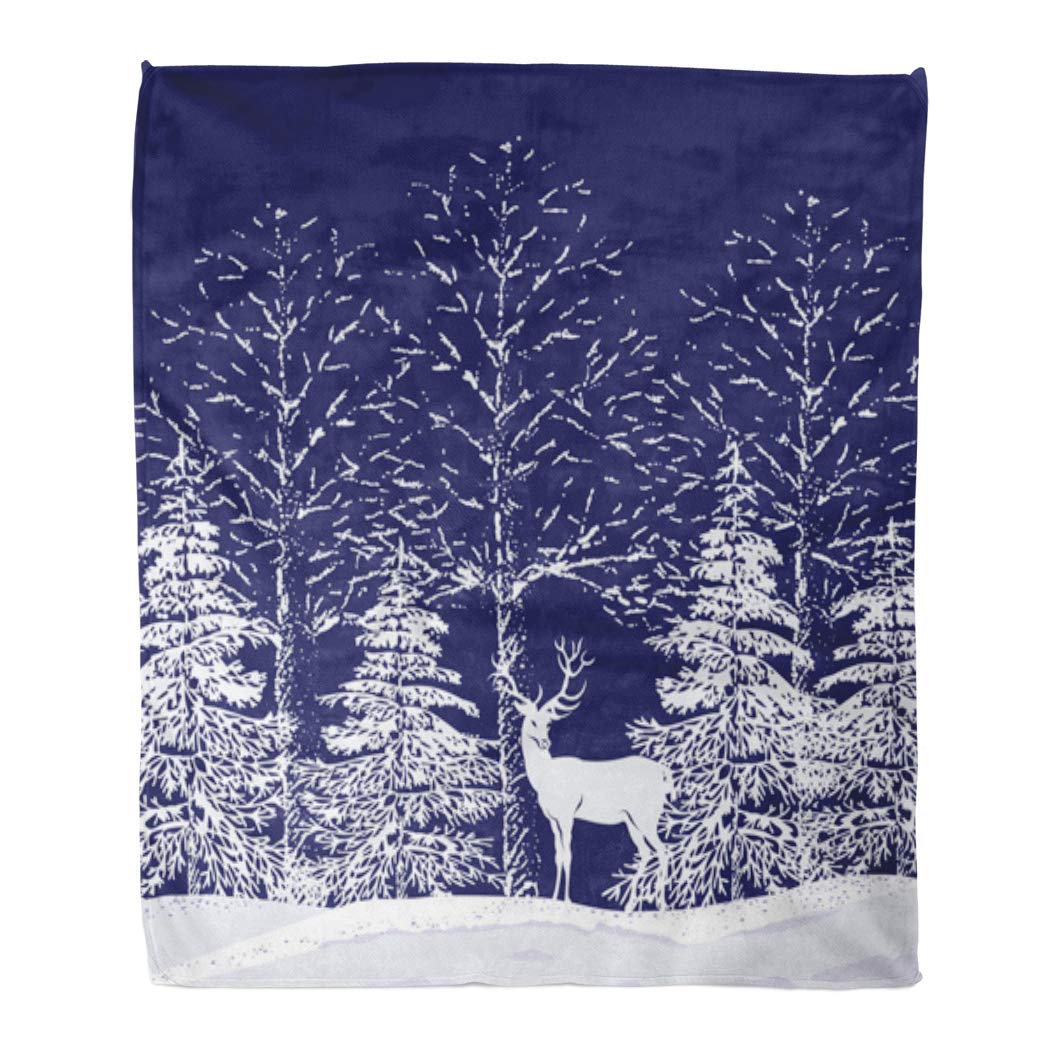 SIDONKU 50x60 inch Super Soft Throw Blanket Christmas Silhouettes of ...