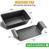 2-in-1 Large Nonstick Meat Loaf Pan with Drain Drip Tray - 10" * 5.7 ...