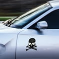 BIBABLYKE 3D Skull Metal Emblems Stickers Personalizes Skeleton Designs ...