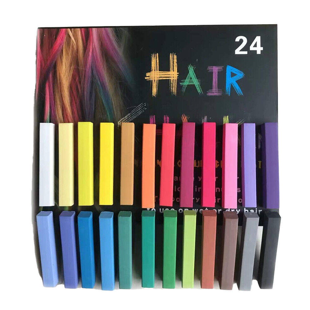 US 12-24 Color Set Temporary Hair Chalk Set Washable Color One-time Dye ...