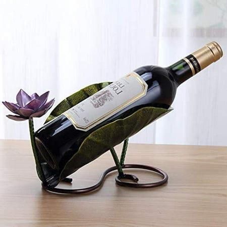 Wrought Iron Wine Rack Stainless Steel Lotus Leaf Home red Rack bar ...