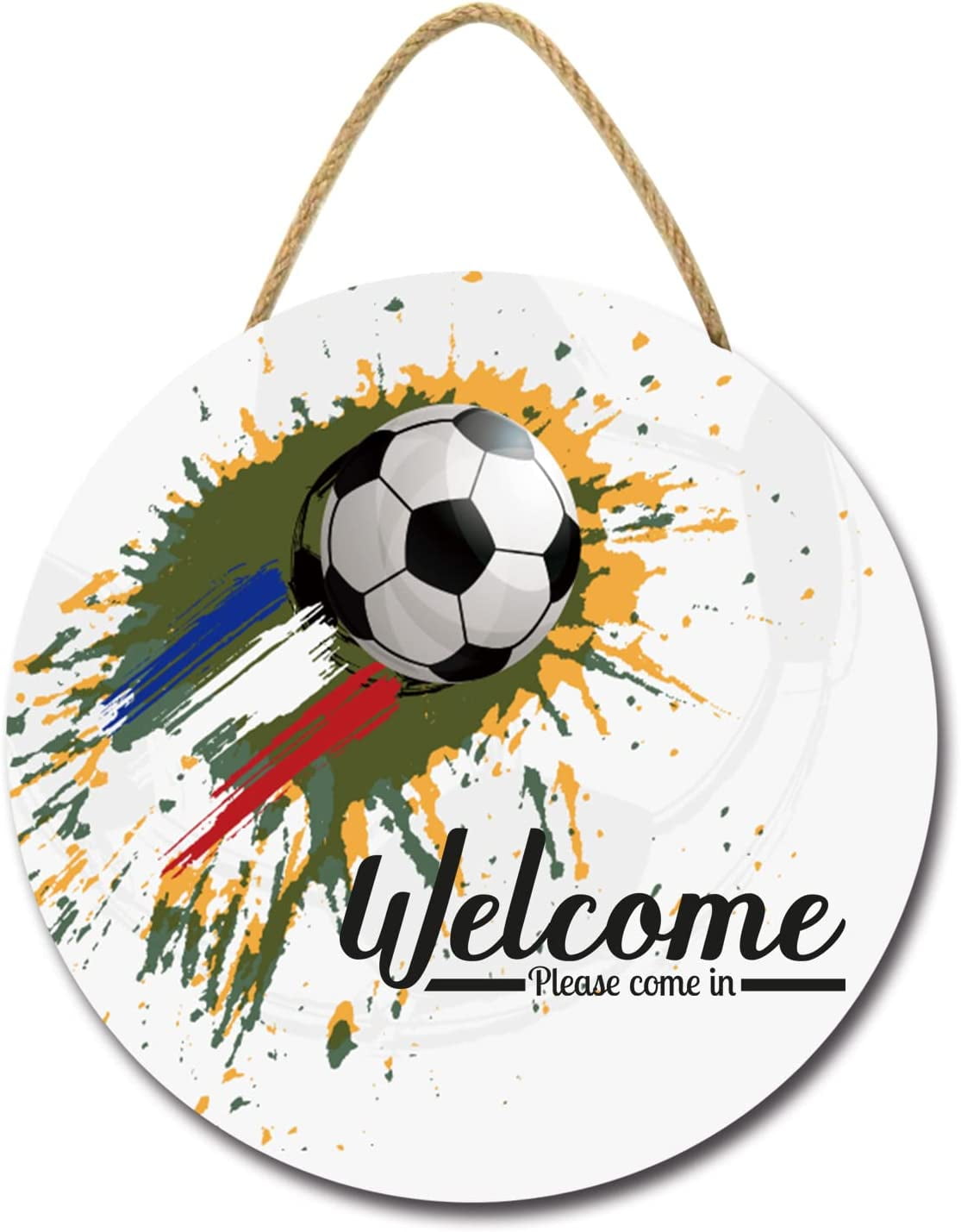 Eveokoki 12" Welcome Soccer Signs for Bar Pub Club Living Room ...