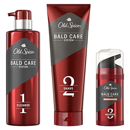 Old Spice Bald Care System with Exfoliating Scalp Wash, Shave Cream ...