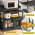 Bakers Rack with Power Outlet, Kitchen Stand with Storage Shelf and ...