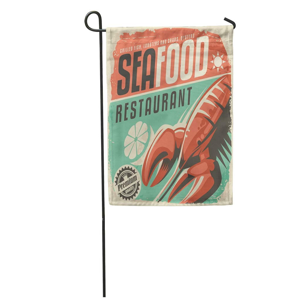 SIDONKU Retro Seafood Restaurant Lobster and Lemon Slice Vintage Fish ...