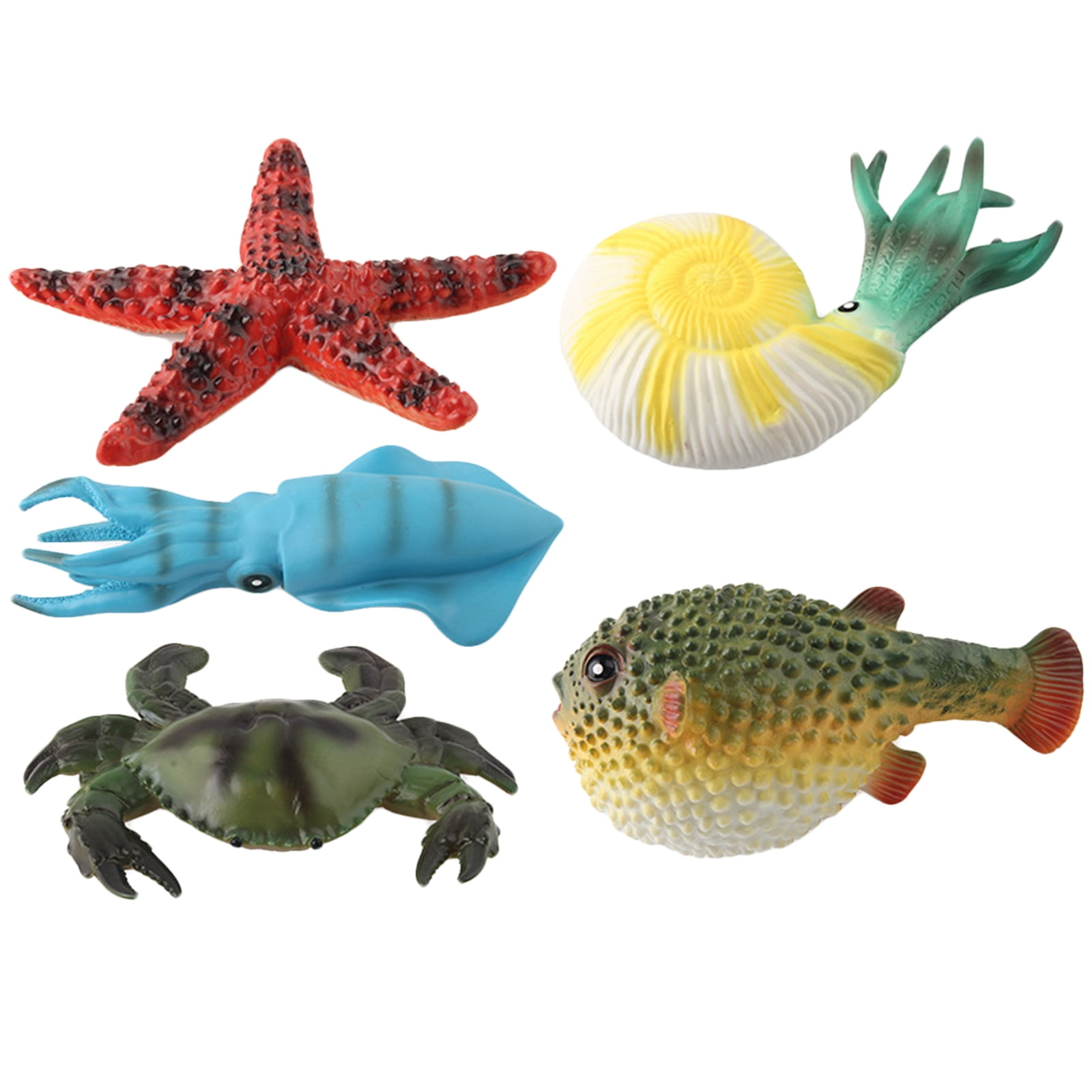 5 pieces / piece Marine animal model Marine life model Manta Reifugu ...