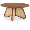 Meridian Furniture Living Room Round Glass Top Doma Cream / Gold Coffee ...