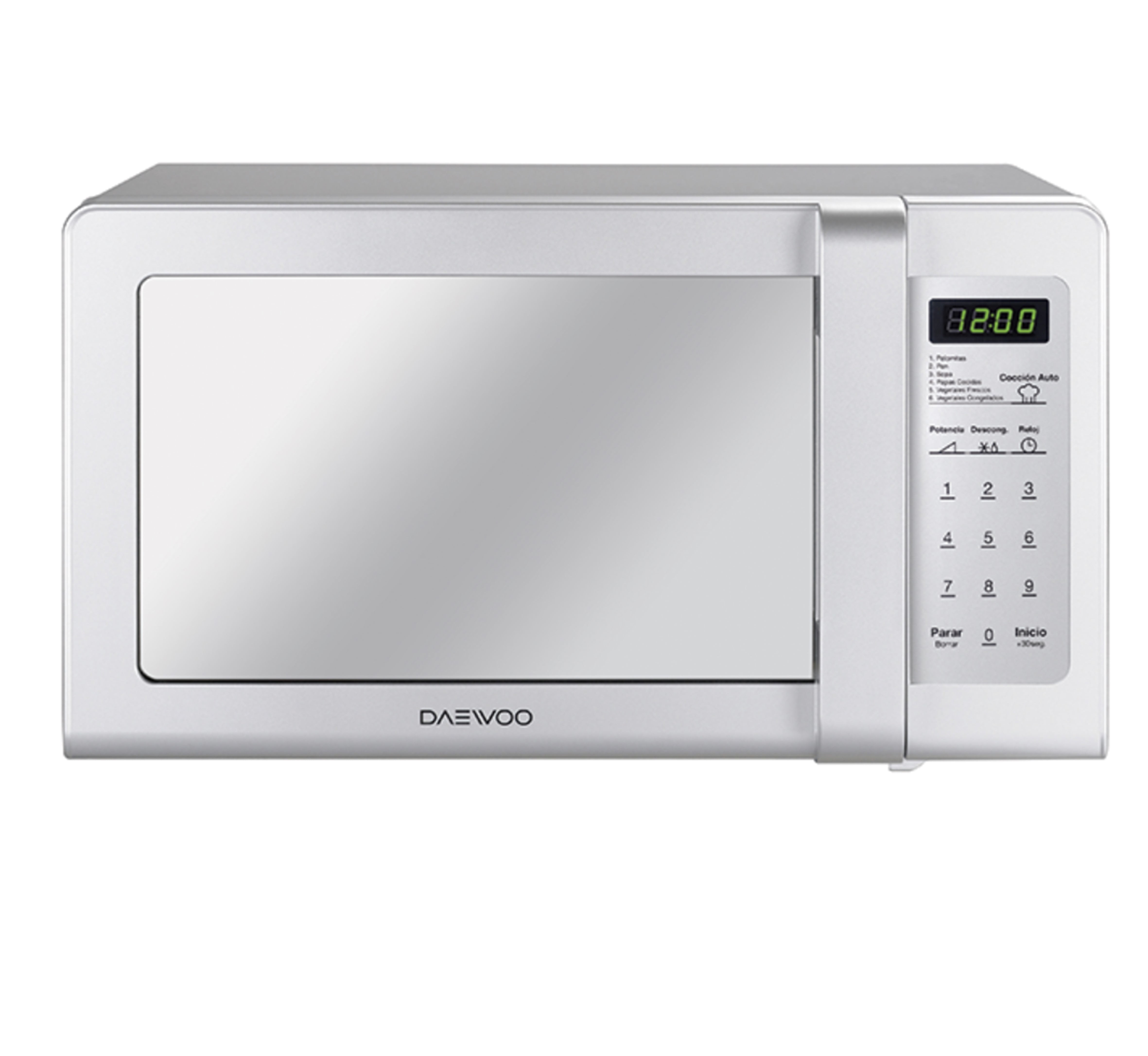 Horno Microondas Daewoo KOR-662M 0.7P3 Manija Acabado Espejo Plata ...