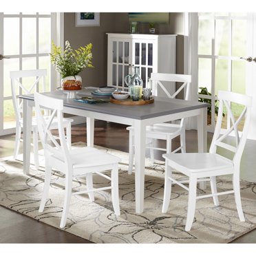 Garza 5-piece Dining Room Set Weathered Grey and Black - Walmart.com