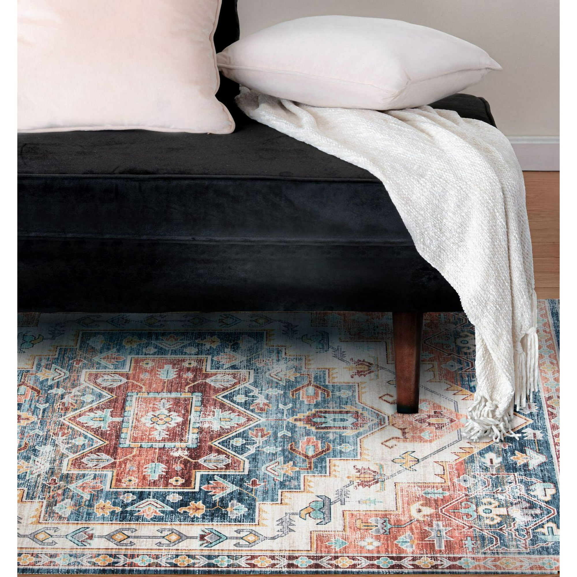 Click here for Natco Tommin Blue And Red Woven Area Rug 5 Ft X 7... prices