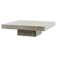 Modrest Morley Modern Concrete Stone Coffee Table, Dark Gray, Square ...