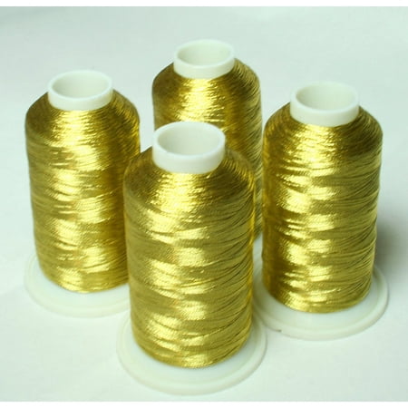 New ThreadNanny 4 ANTIQUE GOLD METALLIC MACHINE EMBROIDERY THREAD CONES ...