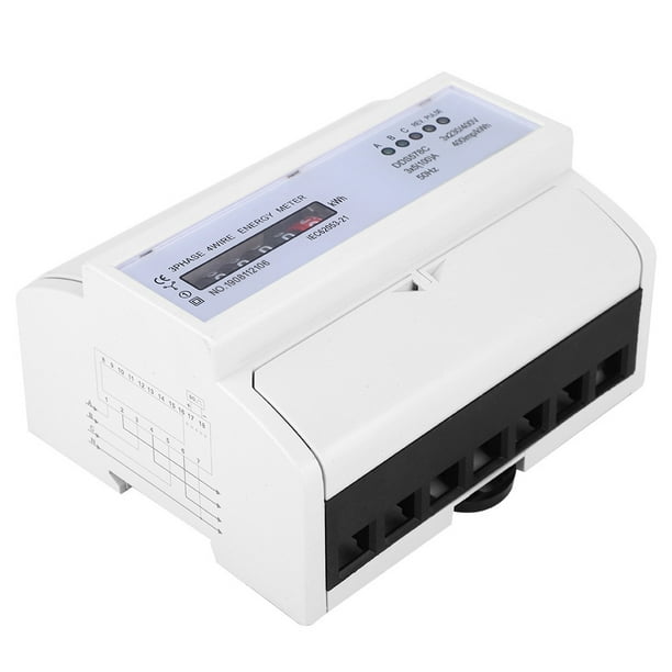 Energy 3 Phase 4 Wire 380V AC Energy Meter DIN Rail Wattmeter ...
