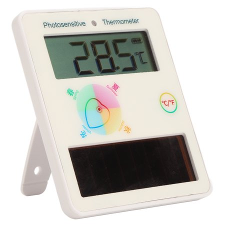 Solar Powered Temperature Display, -4 To 158℉ Solar Powered Thermometer ...