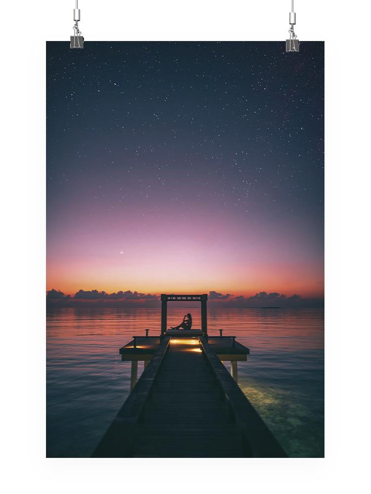 Aesthetic Sunset Dock Poster - Smartprints Designs, - Walmart.com
