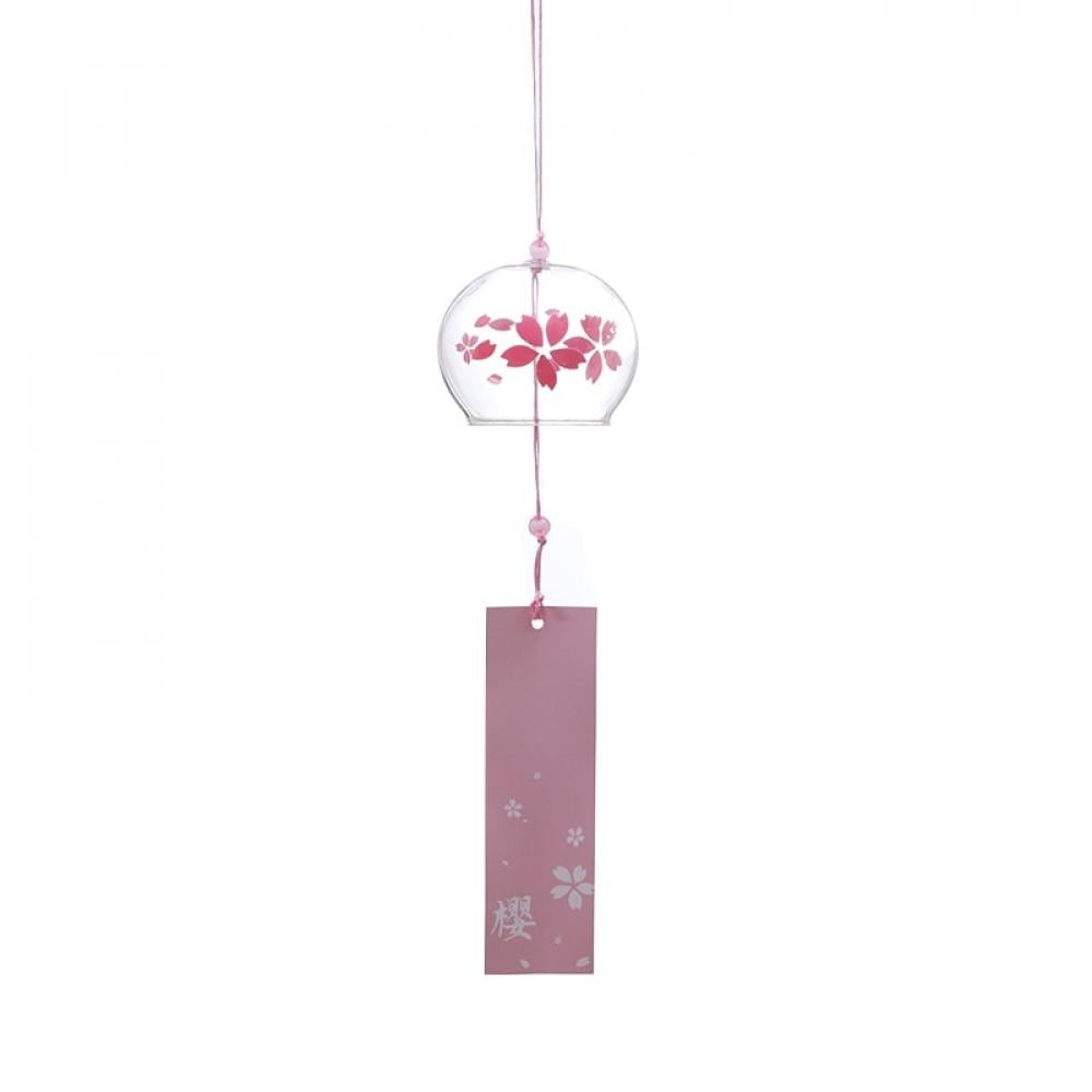 Cherry Blossom Style Glass Cherry Blossom Wind Chime Creative Windproof ...