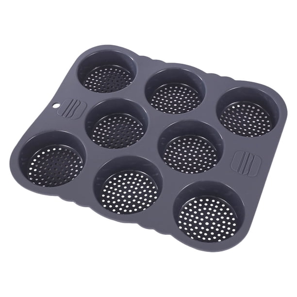 French Toast Bread Baking Tray Perforated Silicone 8-Cavity Hamburger ...