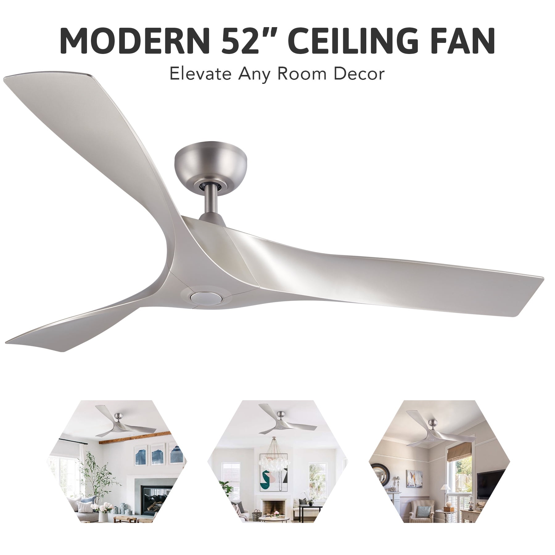 Bestco Ceiling Fan w Remote Timer 6 Speeds Bidirectional Fan for Home ...