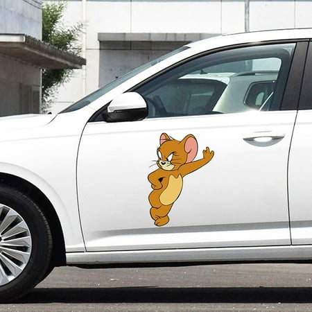 Cat and Mouse Car Sticker Cartoon Jerry Sticker Car Body Cover Scratch ...