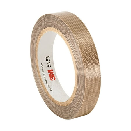 3M 5451 0.125" x 36yd Brown PTFE Glass Cloth Tape -100 to 500 Degrees F ...
