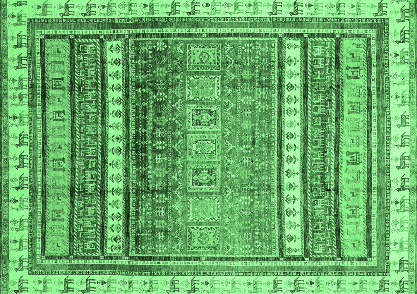 Ahgly Company Indoor Rectangle Abstract Emerald Green Modern Area Rugs ...