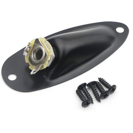 Black Boat Style 6.35mm Guitar Pickup Output Input Jack Plug Socket for ...