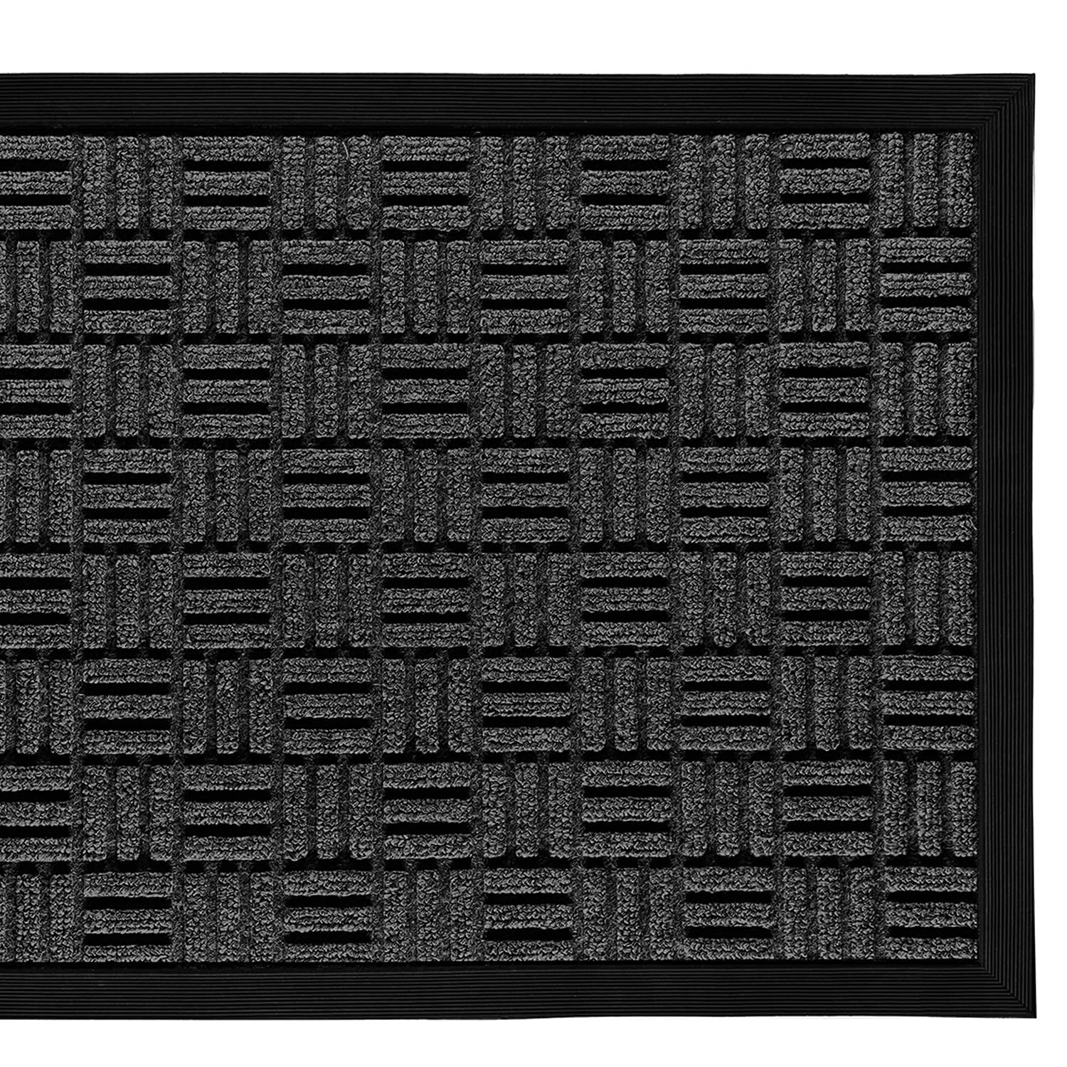 LuxUrux Durable Rubber Door Mat, Heavy Duty Doormat, Indoor Outdoor ...