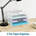 INTIGE 3 Tier Letter Tray Paper Organizer with Handle, Mesh Desk ...