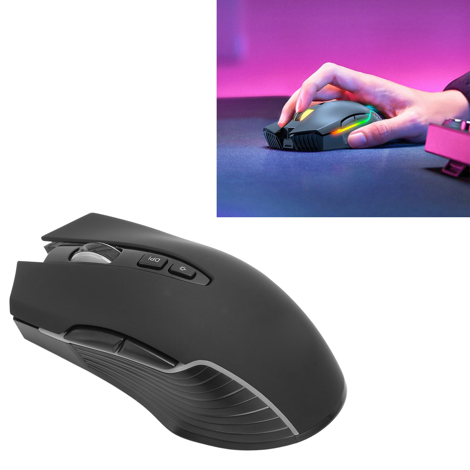 Cordless Mouse, USB Rechargeable RGB Light Mouse, Professional Grade ...